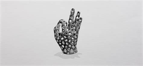 3d Printed Voronoi Hand By Miketon Mike Pinshape