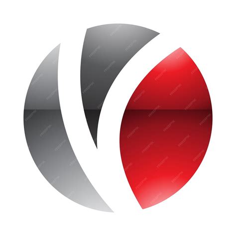 Premium Vector Red And Black Glossy Letter O Icon With A V Shape On A White Background