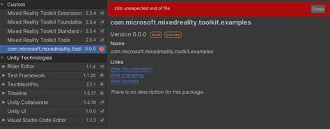 Cannot Import Examples Package Via Mrft · Issue 9290 · Microsoftmixedrealitytoolkit Unity · Github