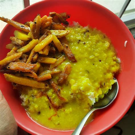 Comfort Lunch Food Dal Chawal And Aloo Bhujiya Rindianfoodphotos