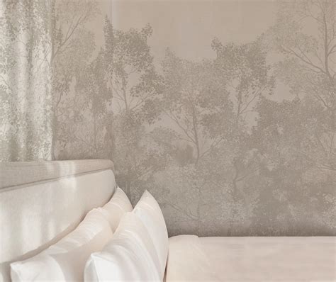 Papel Mural Papel Mural Conjunto De Árboles Beige Siete Tintas