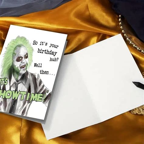 Its Showtime Beetlejuice Birthday Card 45 X 65 In Funny Greeting