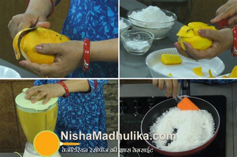 Mango Coconut Burfi Aam Aur Nariyal Ki Burfi