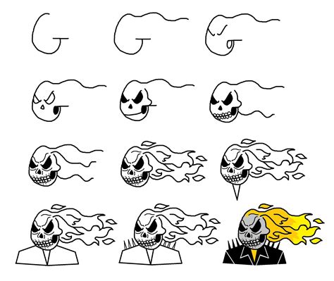 Ghost Rider Drawing Tutorial Drawing Cartoon Faces Nature Art Drawings