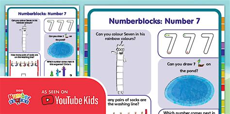 Numberblocks Lucky Number Seven Activity Sheet Twinkl