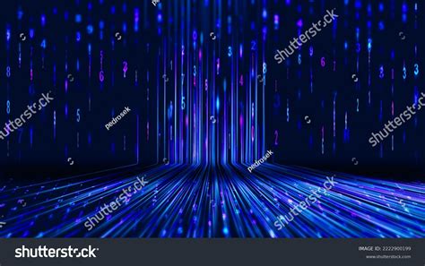 Futuristic Digital Binary Information Data Streaming Stock Illustration