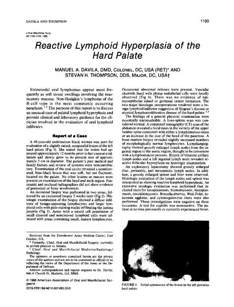Pdf Reactive Lymphoid Hyperplasia Of The Hard Palate Dokumentips