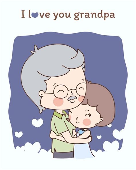 Premium Vector I Love My Grandpa Very Much