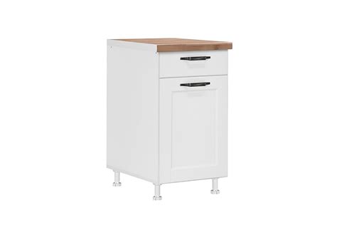 Кухненски шкаф долен с чекмедже и врата Contempo D45 Kf бял • Модулна кухня Contempo бяла