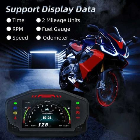 Motorcycle 7 Speedometer Tft Tpms Speed Meter Odemeter Tachometer With