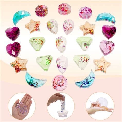 24pcs Clear Pearl Crystal Mud Slime Plasticine Jelly Clay Diy Relief