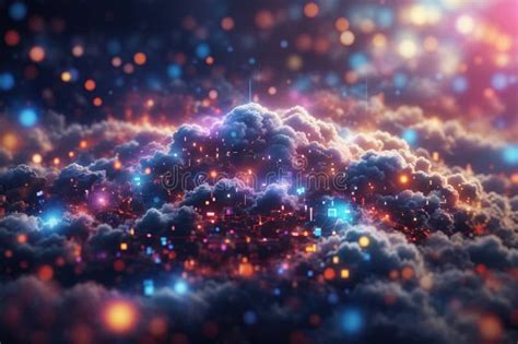 Cloud And Edge Computing Technology Concepts With Cybersecurity Data Protection Background Stock