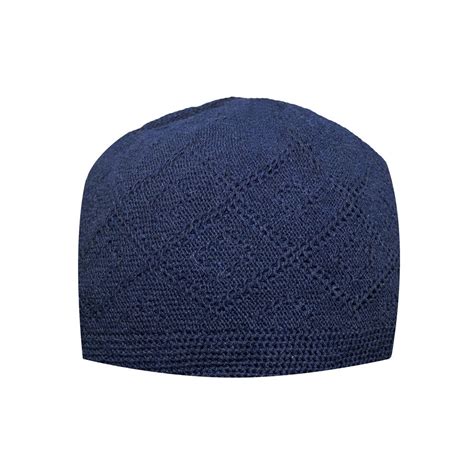 Navy Blue Turkish Kufi Taqiyah Traditional Muslim Headwear Hat