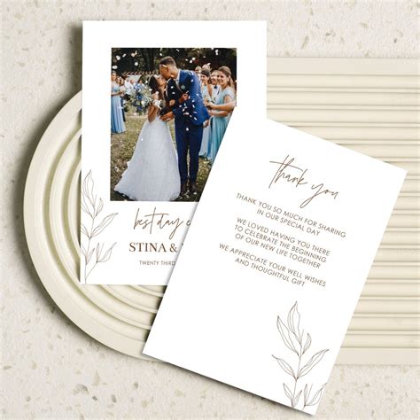 Minimalist Wedding Thank You Card