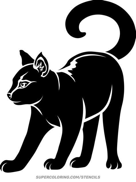 Stencil Of Black Cat Free Printable Papercraft Templates