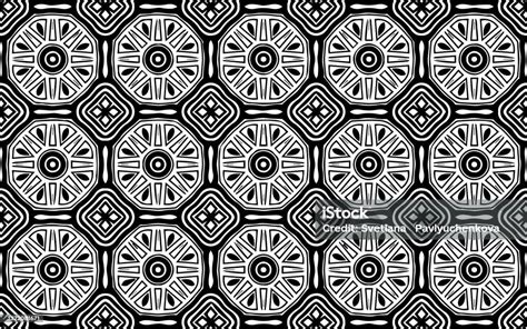 아프리카 멕시코 아메리카 원주민 및 전통적인 원과 사각형이 있는 동양 프린트 스타일의 흑백 민족 기하학적 패턴 배경 0명에 대한