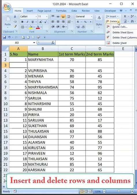 Insert And Delete Rows And Columns In Excel Insertrows Deleterows Exceltips Exceltech Youtube