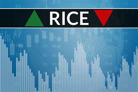 블루 금융 배경에 쌀 선물 거래에 가격 변화 추세 상승 및 아래 가격에 대한 스톡 사진 및 기타 이미지 가격 경제 교환 Istock