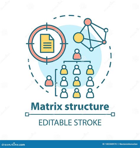 Matrix Corporate Structure Concept Icon Company Top Management Idea Thin Line Illustration