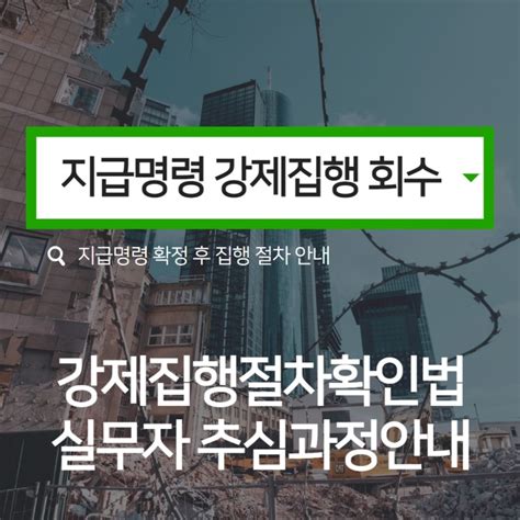 지급명령 강제집행 채권추심 진행방법은 네이버 블로그