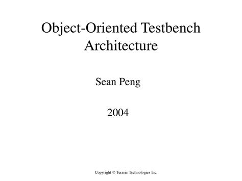 Object Oriented Testbench Architecture Ppt Download