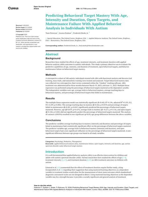 Predicting Behavioral Target Mastery With Age Pdf Autism Spectrum