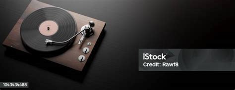 검은 나무 배경 배너 복사 공간에 비닐 Lp 레코드 플레이어 3 차원 일러스트 레이 션 레코드 아날로그 오디오에 대한 스톡 사진 및 기타 이미지 Istock