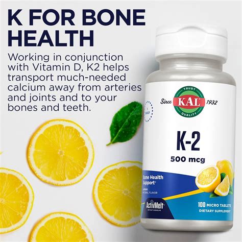 Kal Vitamin K2 500 Mcg Activmelts Bone Heart And Artery Health