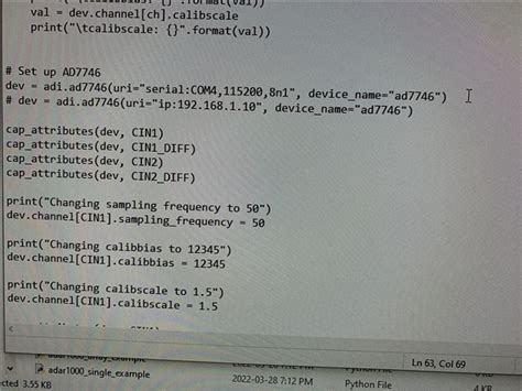 getting iio device get label not found error when using pyadi iio to