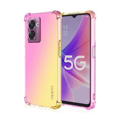 Ốp Điện Thoại Tpu Dẻo Trong Suốt Màu Gradient Có Túi Khí Chống Sốc Cho