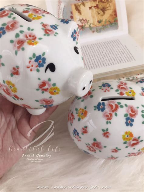 《現貨》小碎花陶瓷豬仔撲滿 存錢豬公仔、存錢桶、存錢豬公🐷豬仔 蝦皮購物
