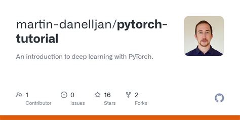 Github Martin Danelljan Pytorch Tutorial An Introduction To Deep Learning With Pytorch