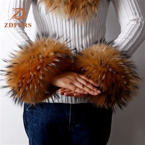 Zdfurs 고품질 여우 모피 커프스 뜨거운 판매 손목 온열 장치 진짜 여우 모피 팔목 팔 온열 장치 숙녀 팔찌 진짜 모피