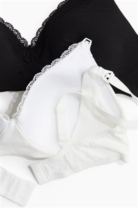 Mama 2 Pack Padded Nursing Bras Blackwhite Ladies Handm Us