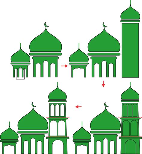 Mewarna Gambar Kubah Masjid Dengan Menggunakan Kumpulan Gambar Mewarnai Islami Berupa Masjid