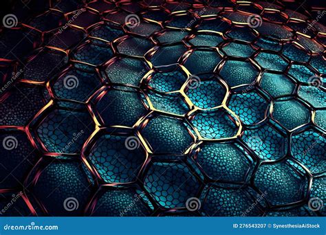 Nanotechnology Structure Of Hexagonal Nano Material Macro Abstract Futuristic Network Of