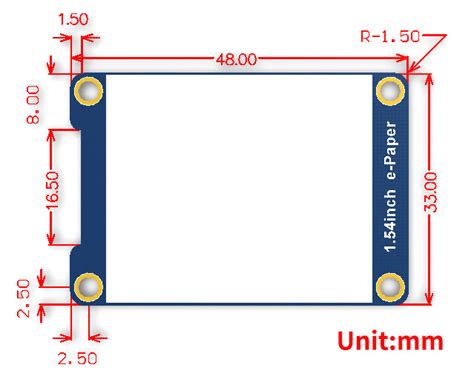 152x152 1 54inch e ink display module yellow black white three color