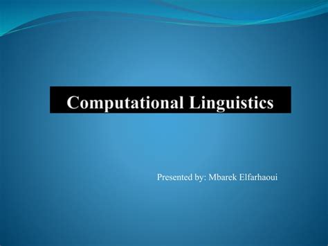 Computational Linguistics Pptx