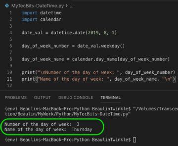 How To Get Day Of Week For A Specific Date In Python My Tec Bits