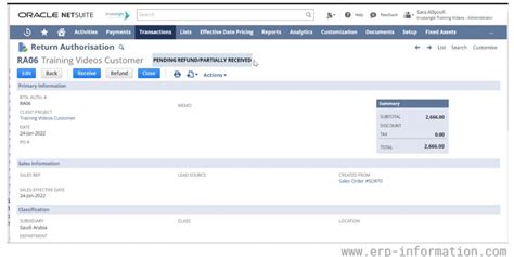Netsuite Return Authorization How Rma Works Step By Step