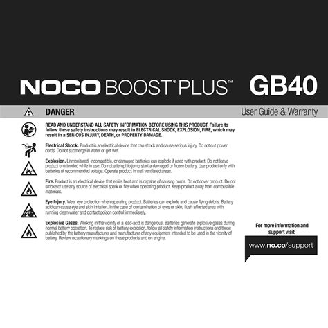 Noco Gb Boost Plus Jump Starter User Manual