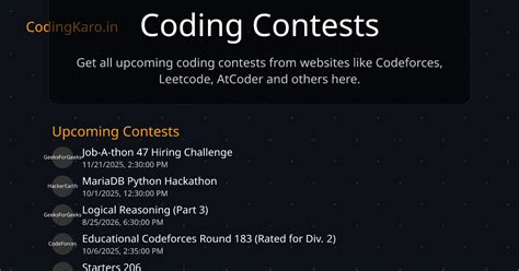 All Coding Contests Codingkaro