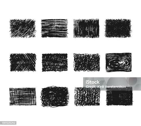 직사각형 그런지 턴 박스 프레임 세트입니다 벡터 격리 된 연필 낙서 거친 분필 테두리 가장자리에 대한 스톡 벡터 아트 및 기타 이미지 가장자리 개체 그룹 거친