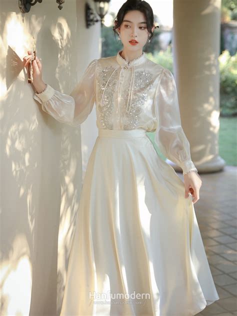 Fashion Chinese Style Dress Solid Classy Chic Dresses Hanfumodern