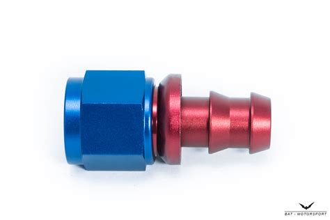 Straight Push On Aluminium Fitting Dash 10 10 An Jic 10 Red Blue