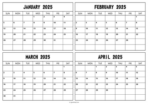 February Through April Calendario Erin Jennette