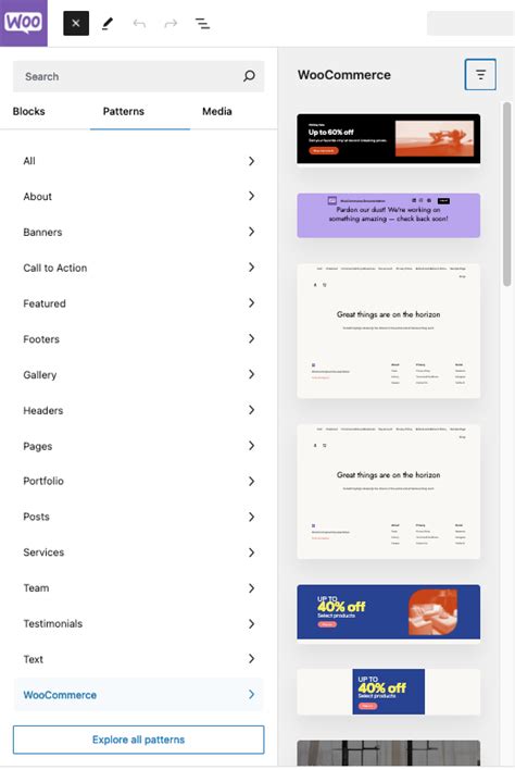 Patterns And Template Parts Documentation Woocommerce