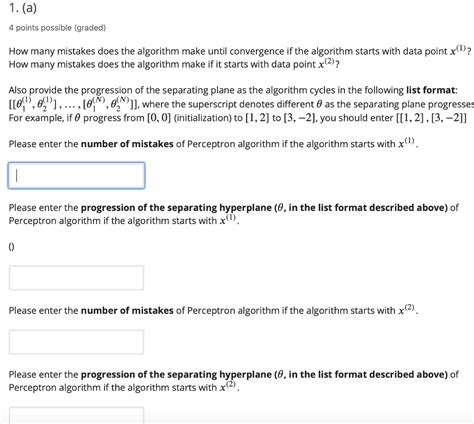 Solved 1 Perceptron Mistakes A Bookmark This Page Homework