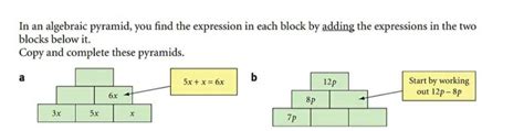 In An Algebraic Pyramid You Find The Expression In Each Block By Adding