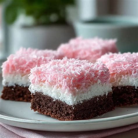 Pink Coconut Snowball Cake Bars Stunning Homemade Sweet Treat